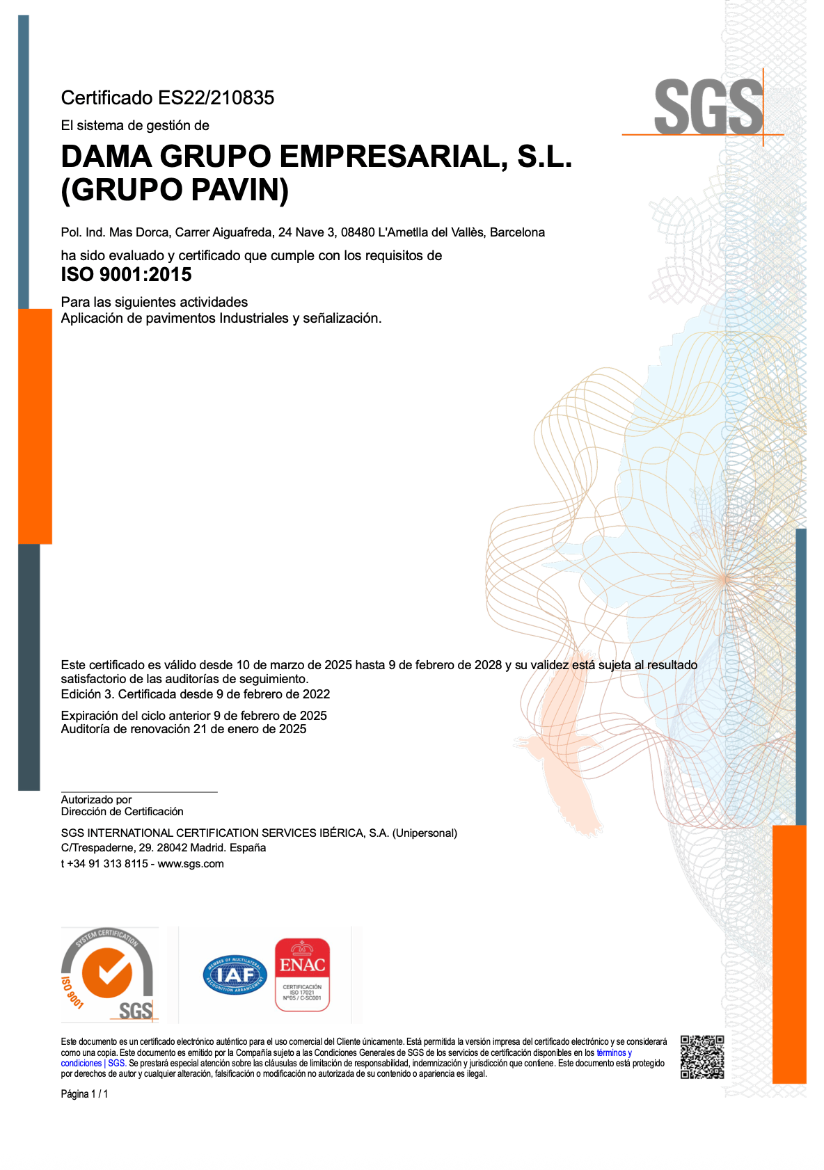 Certificado Iso 9001 2015 Grupo Pavin